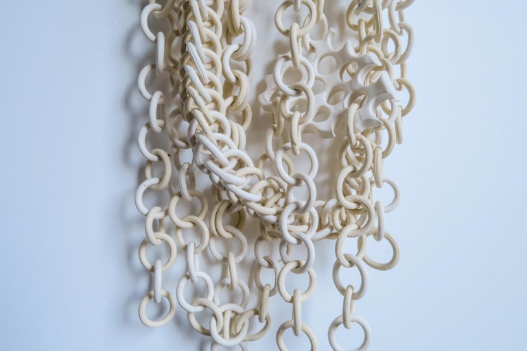 Porcelain and White Stoneware Ceramic Chain-Link Wall Sculpture by ...