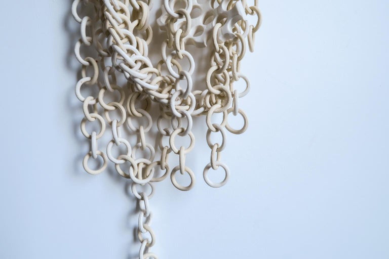 Porcelain and White Stoneware Ceramic Chain-Link Wall Sculpture by ...