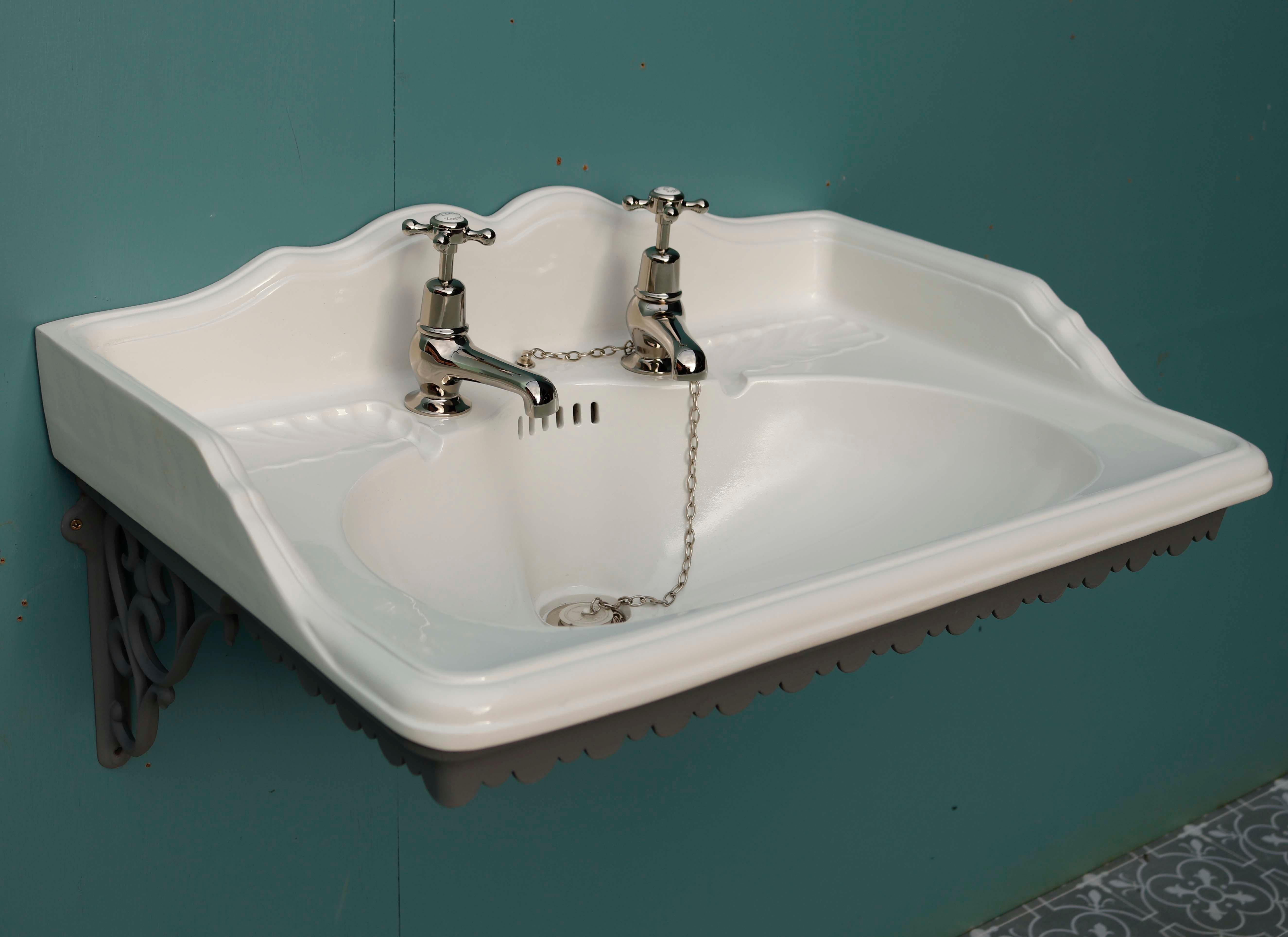 Porcelain Basin with Decorative Bracket at 1stDibs