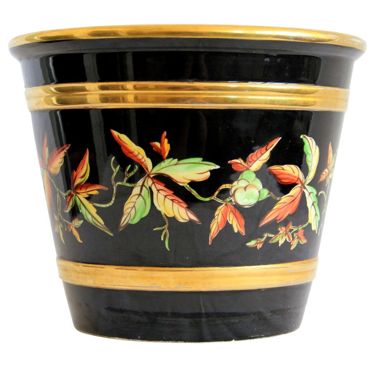 Porcelain Cachepot by KPM Art Nouveau Hand Painted, circa 1900 at 1stDibs