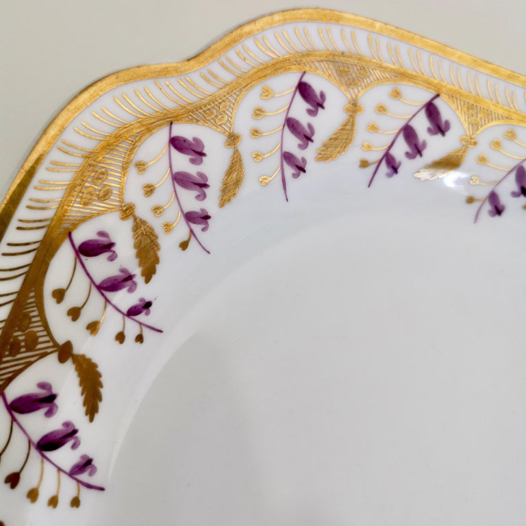 Porcelain Cake Plate, Spode Felspar, White with Harebell Pattern ...