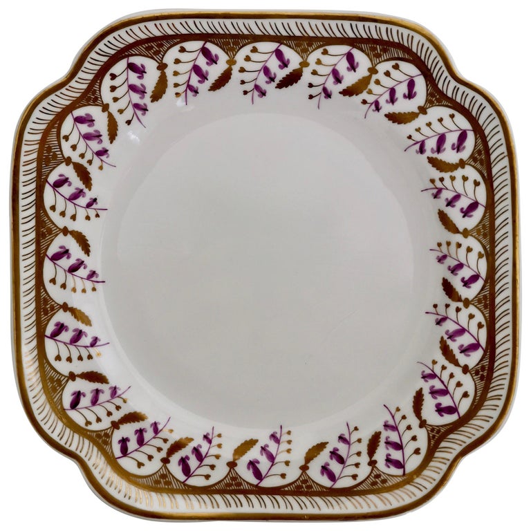 Porcelain Cake Plate, Spode Felspar, White with Harebell Pattern ...