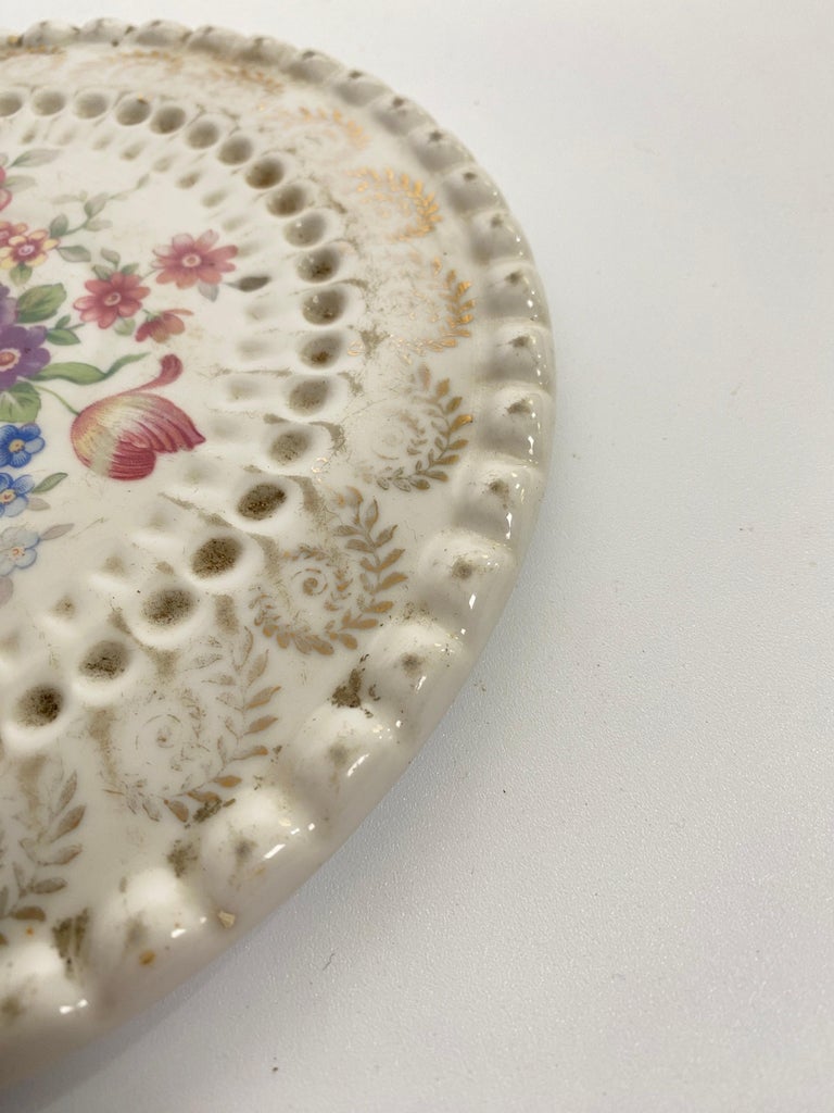 Porcelain Center Table or Trivet, in Limoges Cèramic, Made in France ...