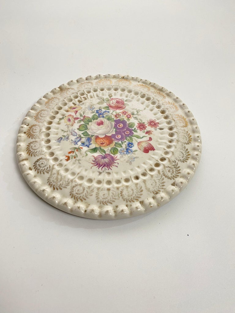 Porcelain Center Table or Trivet, in Limoges Cèramic, Made in France ...