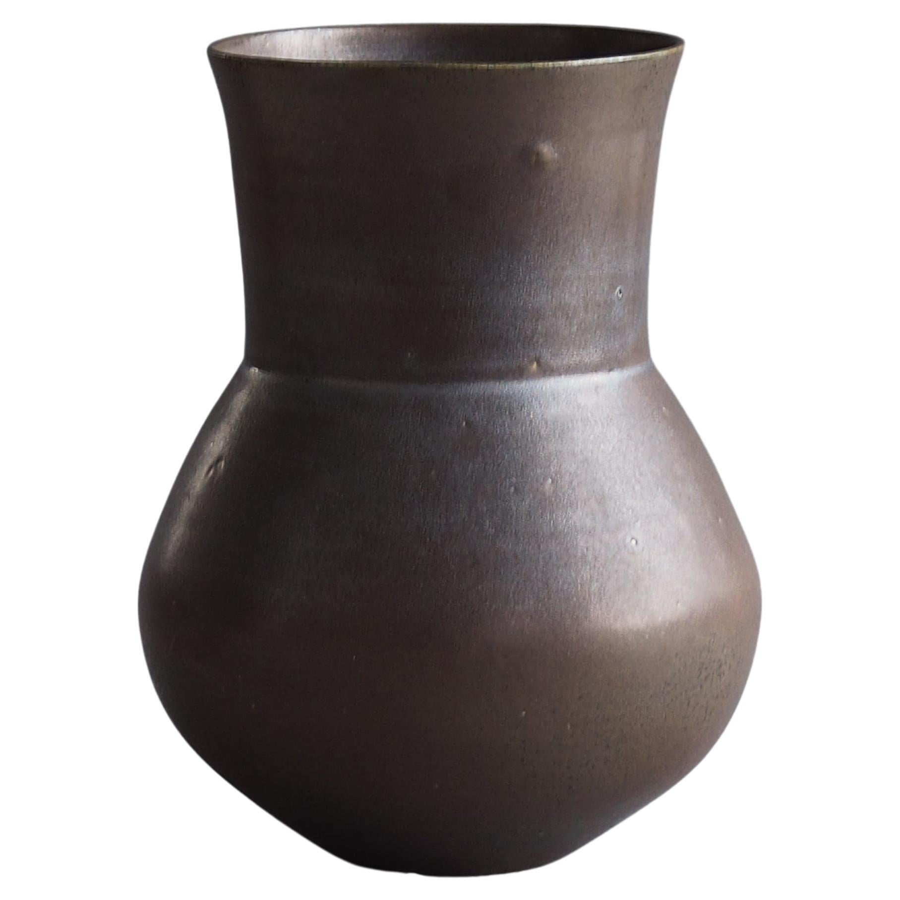 Porcelain Vessel with Bronze Glaze by Tracie Hervy For Sale at 1stDibs