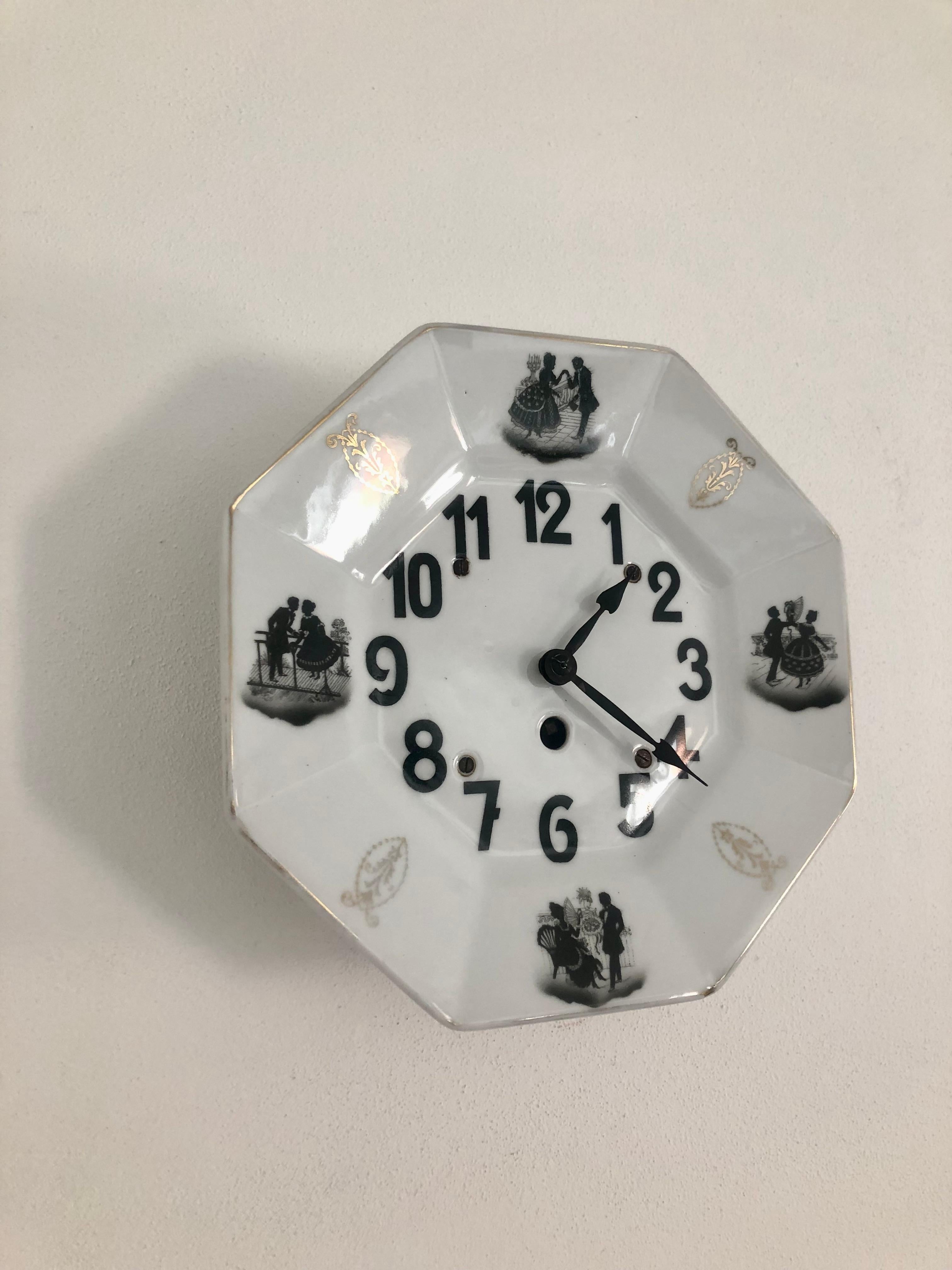 Porcelain Clock Rokoko Style, Germany For Sale at 1stDibs