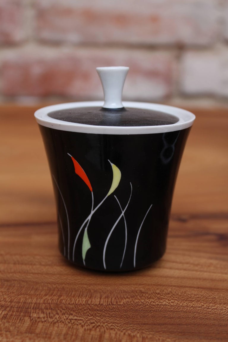 Porcelain Coffee Set from Kahla in Black and White, 1960s, Hand-painted ...