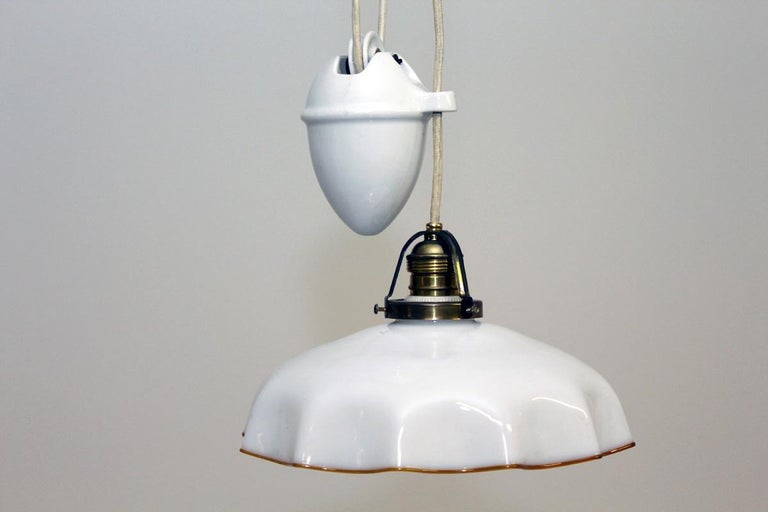 Porcelain Counterweight Lamp, 1910s For Sale at 1stDibs