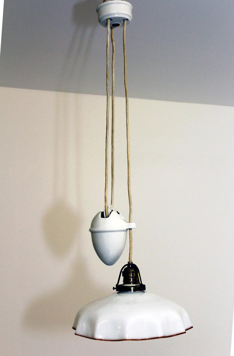 Porcelain Counterweight Lamp, 1910s For Sale at 1stDibs