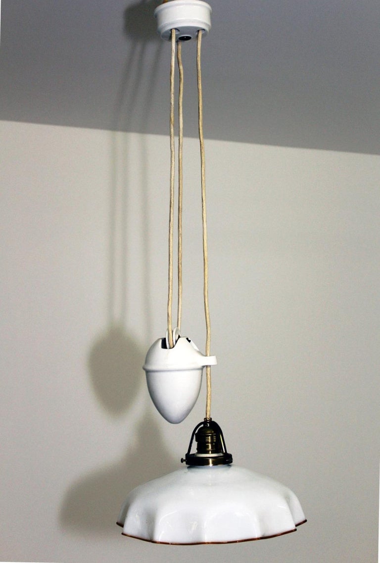 Porcelain Counterweight Lamp, 1910s For Sale at 1stDibs