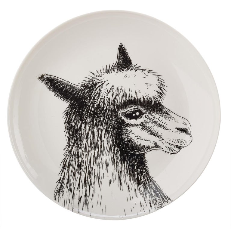 Porcelain Dinner Plates with Animal Portrait Decals at 1stDibs | animal ...