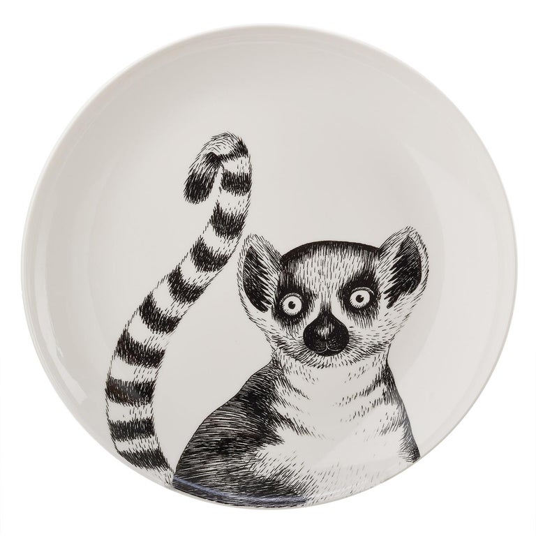 Porcelain Dinner Plates with Animal Portrait Decals at 1stDibs | animal ...