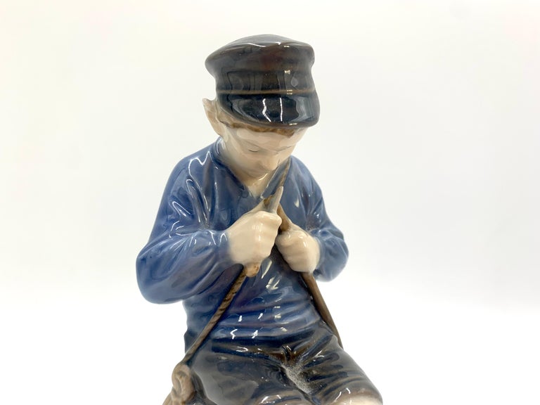 Porcelain Figurine of a Boy with a Stick, Royal Copenhagen, Denmark For ...