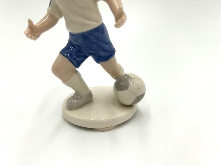 Porcelain Figurine "Young Soccer Player", Royal Copenhagen, Denmark For ...