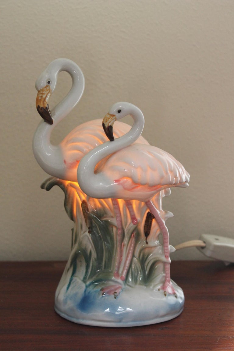 Porcelain Flamingo Perfume Lamp, 1930s, Germany at 1stDibs