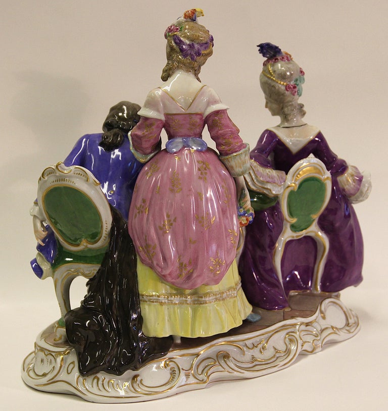 Porcelain Group, "The noble rococo game of chess", German Manufacturer ...