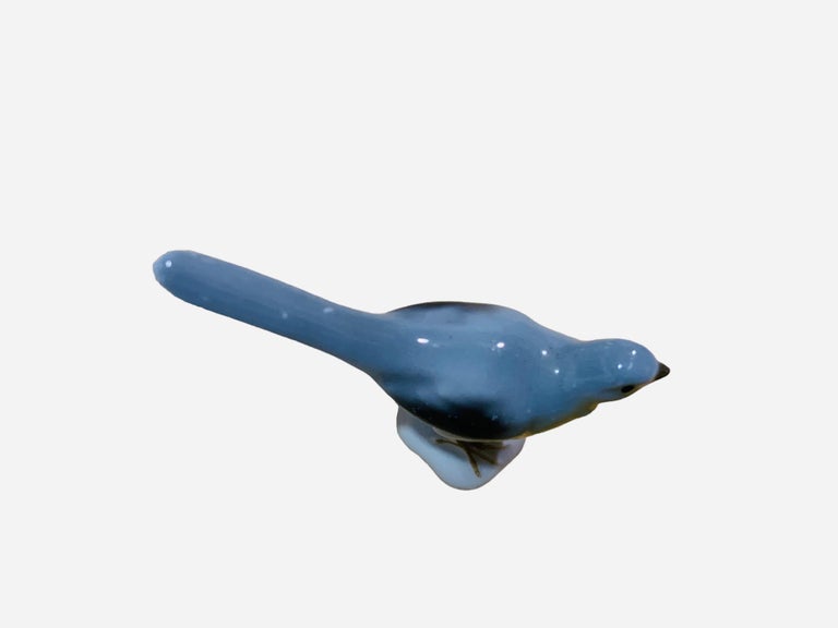 Porcelain Hand Painted Very Small Bird Figurine For Sale at 1stDibs