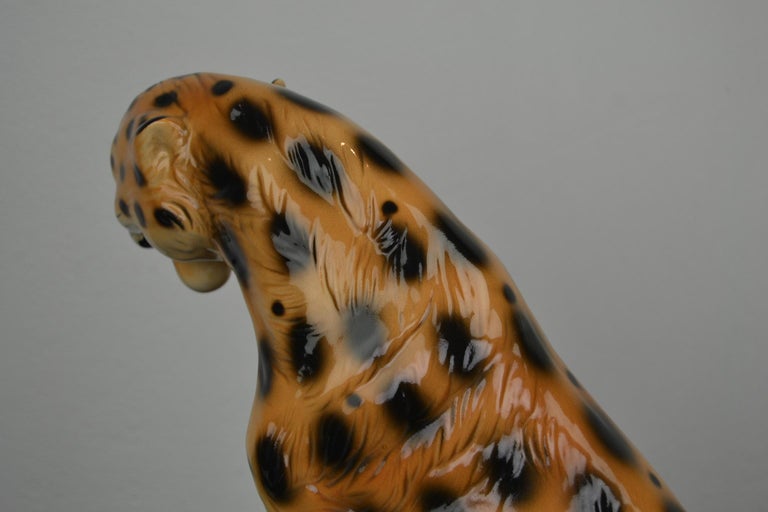 Porcelain Leopard Sculpture, 1970s, Italy at 1stDibs