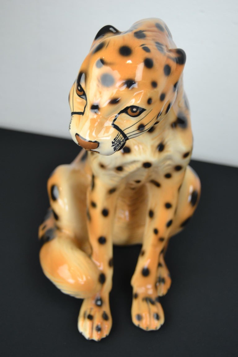 Porcelain Leopard Sculpture, 1970s, Italy at 1stDibs