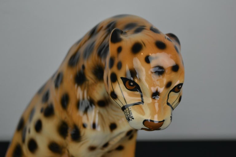 Porcelain Leopard Sculpture, 1970s, Italy at 1stDibs