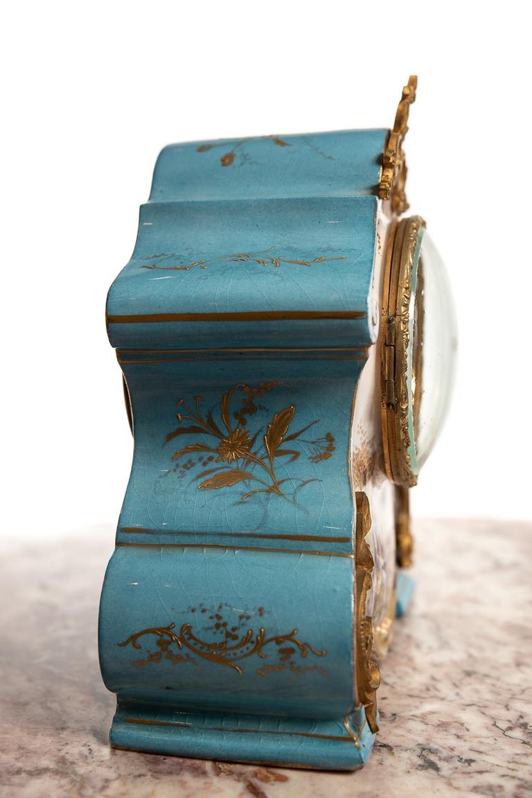 Porcelain Mantle Clock by S Marti of Paris, France, 1889 at 1stDibs