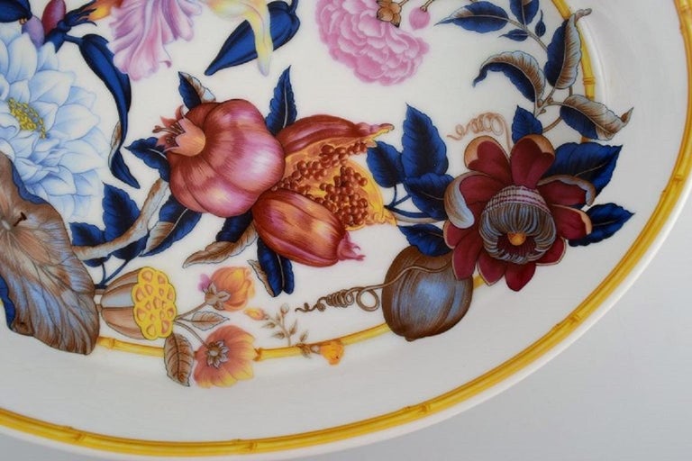 Porcelain of Paris. "Tropical Aurore". Large porcelain dish, 1980s For ...