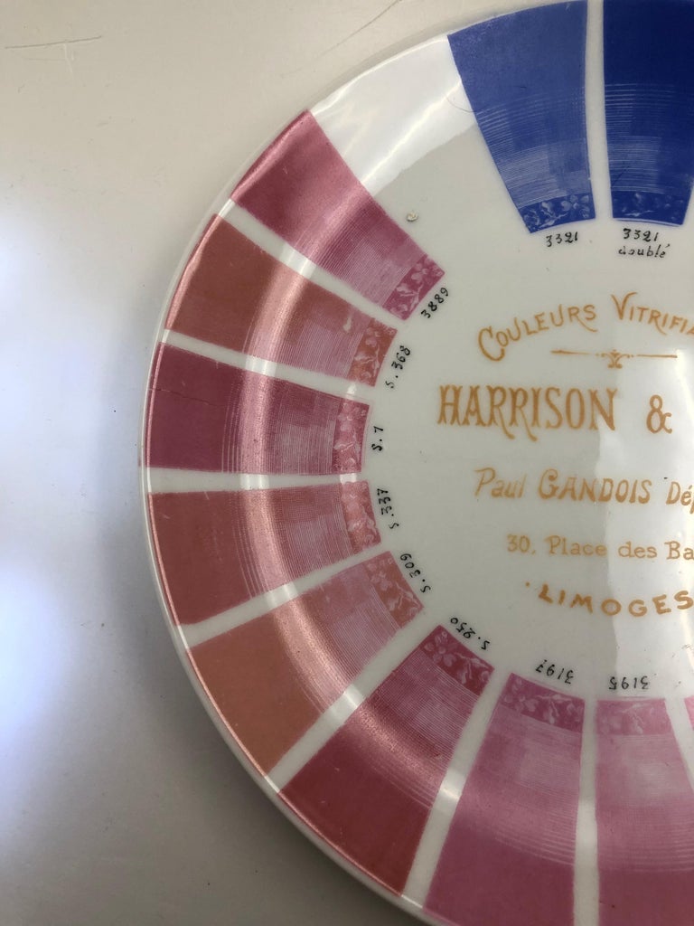 Porcelain Sample Plate, Early 20th Century For Sale at 1stDibs