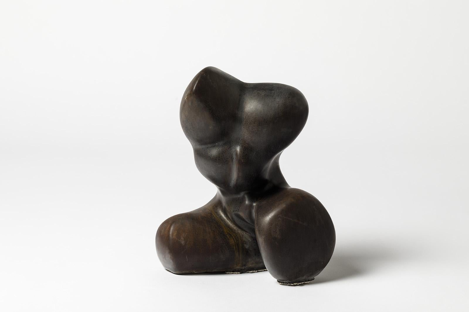 Porcelain Sculpture with Black- Brown Glaze Decoration by Tim Orr ...