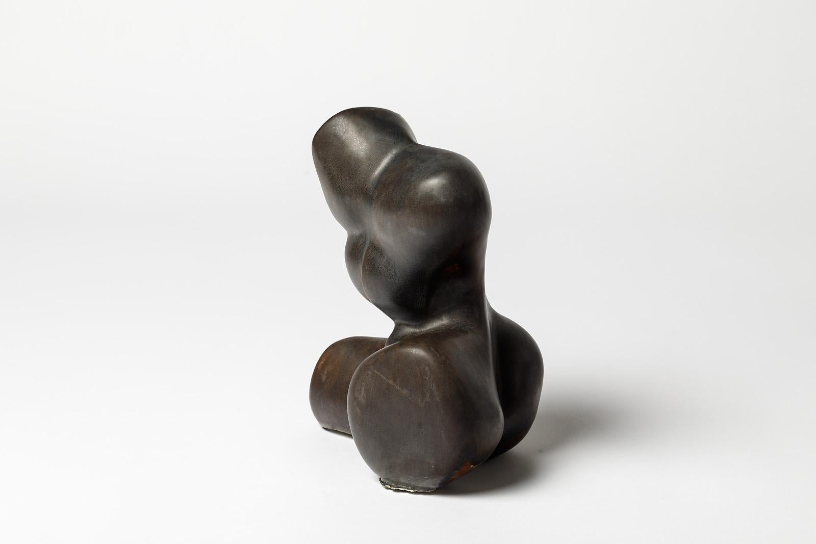Porcelain Sculpture with Black- Brown Glaze Decoration by Tim Orr ...