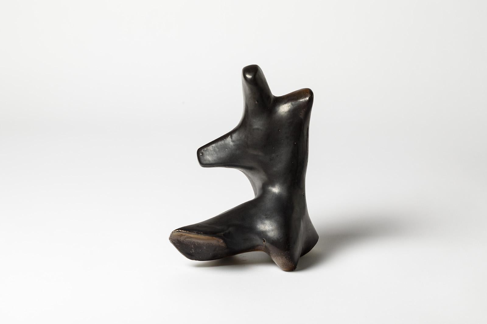 Porcelain Sculpture with Black Glaze Decoration by Tim Orr, circa 1970 ...