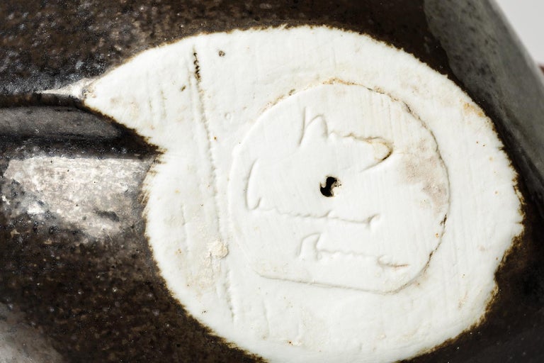 Porcelain Sculpture with Black Glaze Decoration by Tim Orr, circa 1970 ...