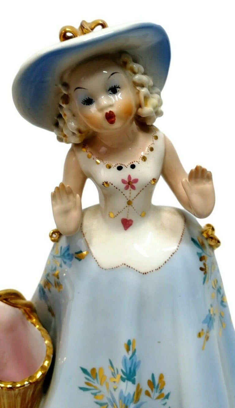 Porcelain Statue "Lady with Basket #207", Design Giovanni Girardi ...