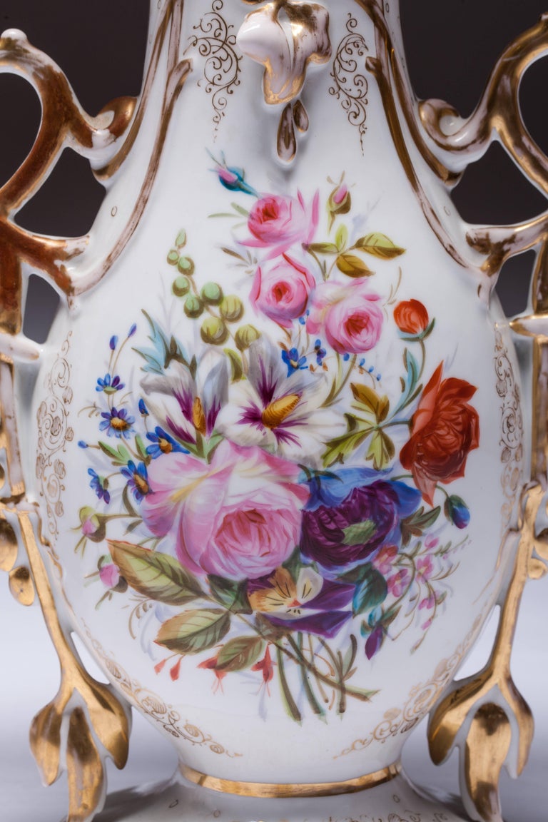 Porcelain Vases French 19th Century in Well Known Vieux Paris Porcelain ...