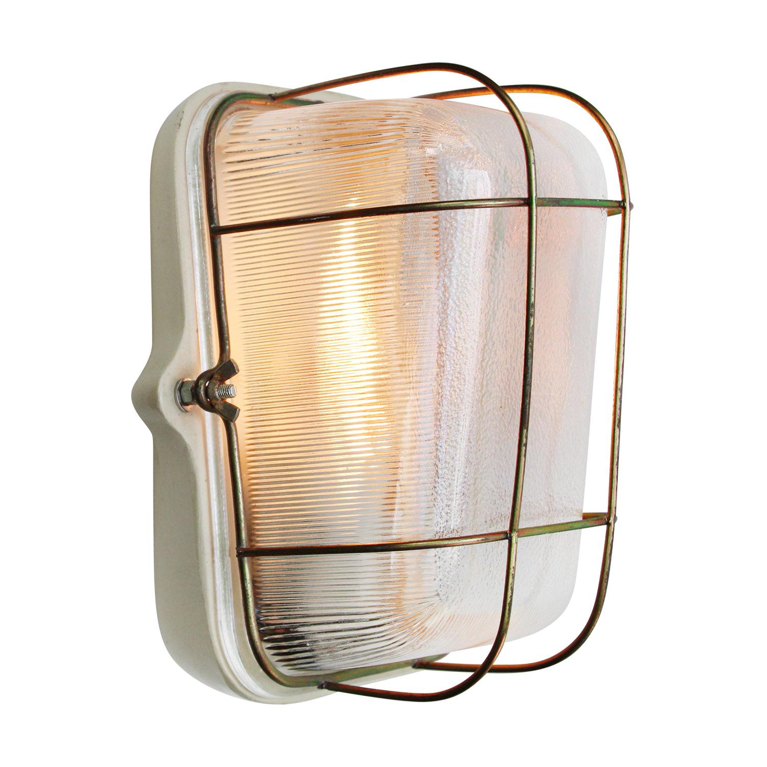 Porcelain Vintage Industrial Holophane Glass Wall Lamp Scones at 1stDibs