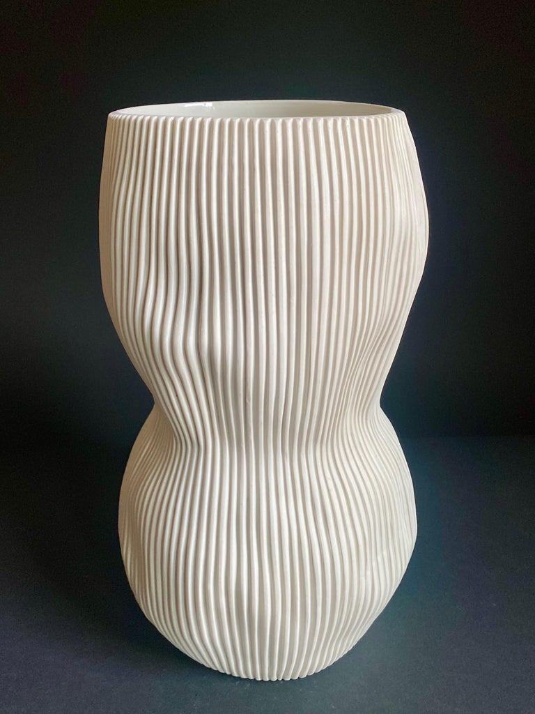 Porcelain Wide Organic Curvy Vessel #27 For Sale at 1stDibs