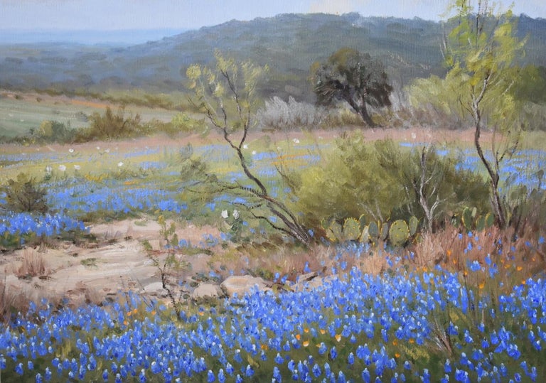 Porfirio Salinas - "Bluebonnets In The Hill Country" Texas Hill Country ...