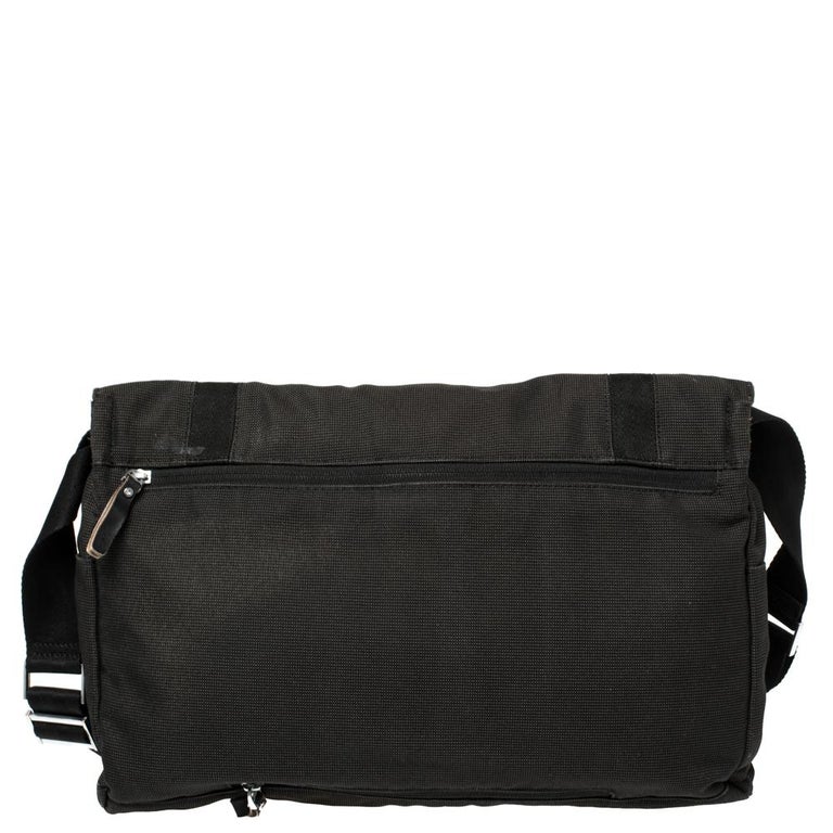 Porsche Design Black/Grey Nylon P2000 Flap Messenger Bag at 1stDibs