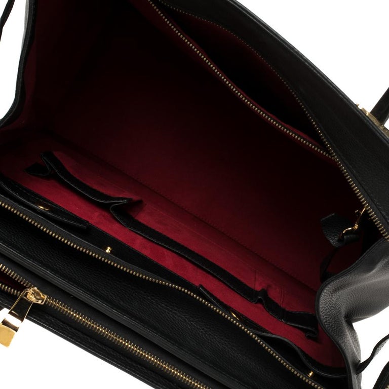 Porsche Design Black Leather Front Pocket Tote For Sale at 1stDibs