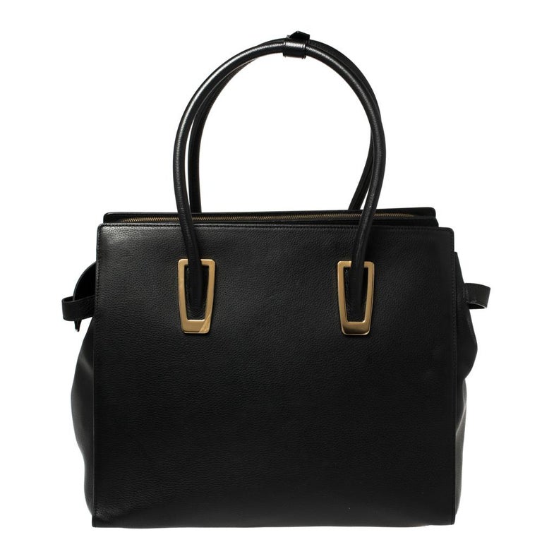 Porsche Design Black Leather Front Pocket Tote For Sale at 1stDibs