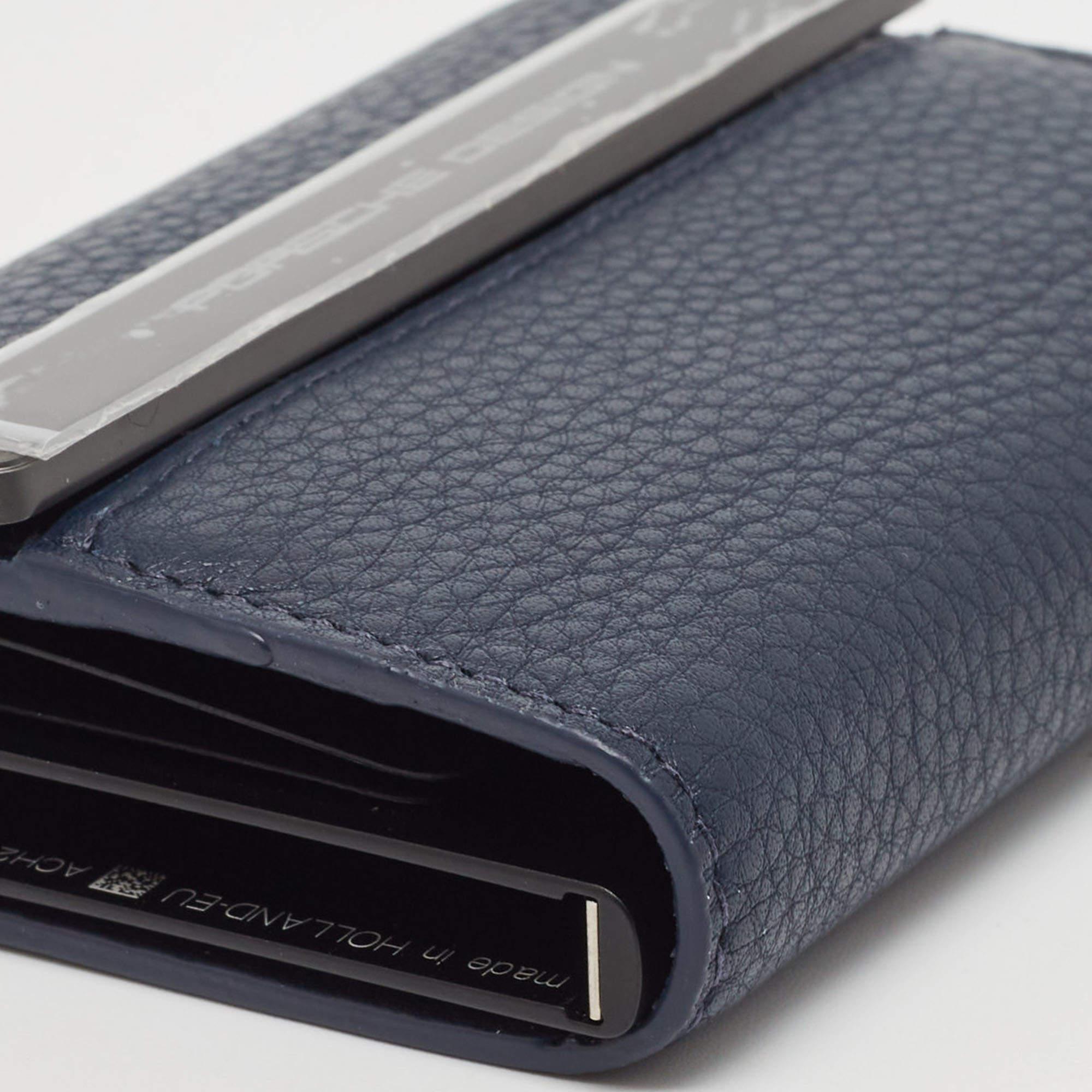 Porsche Design x Secrid Navy Blue Leather Trifold Wallet For Sale at ...