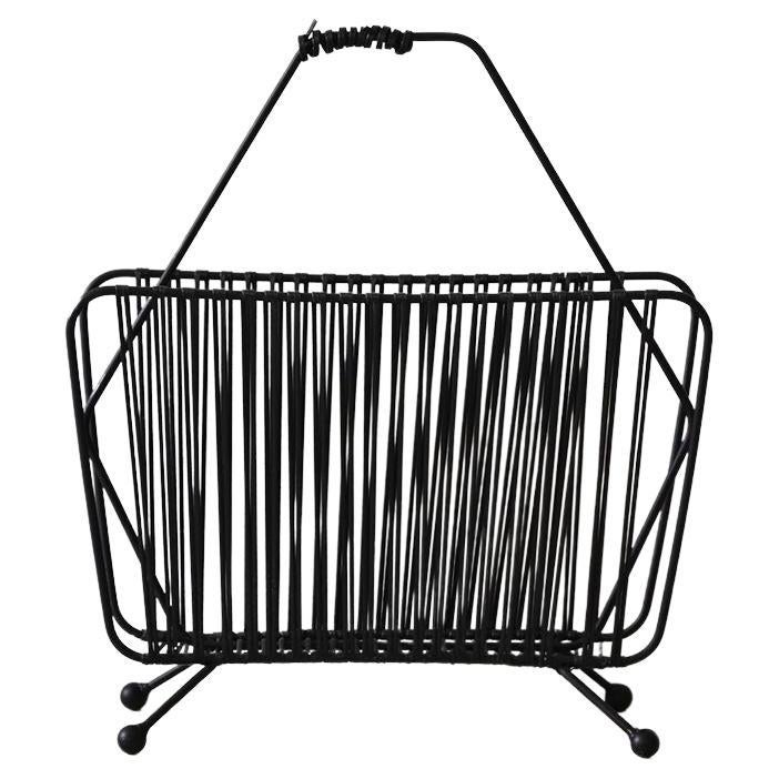 Italian Geometric Metal MCM Magazine Rack For Sale at 1stDibs