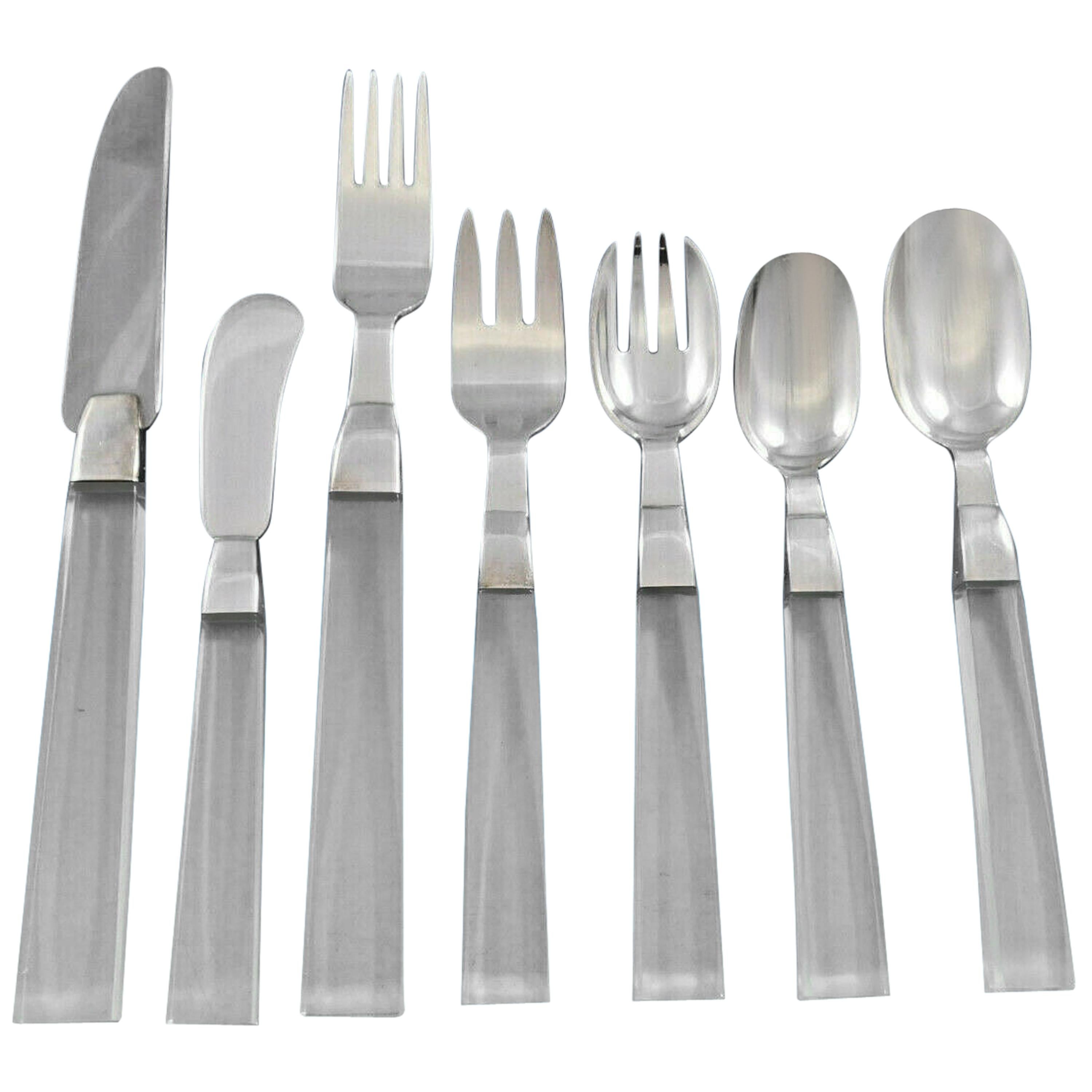 Porter Blanchard Sterling Silver and Lucite Flatware Set Service 43 ...