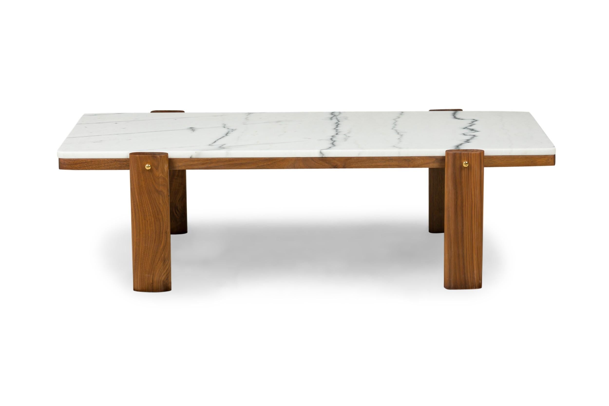 Porto Marble and American Walnut Coffee Table by Newel Modern For Sale ...