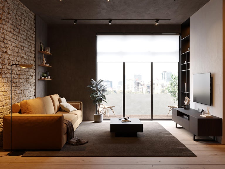 Scandinavian modern style Porto Tv Cabinet made with walnut and iron ...