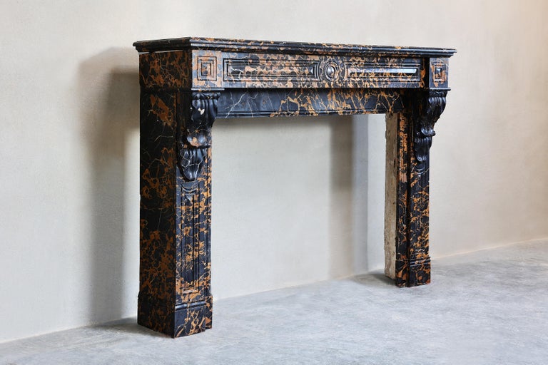 Portoro marble fireplace from the 19th Century in Style of Napoleon III ...