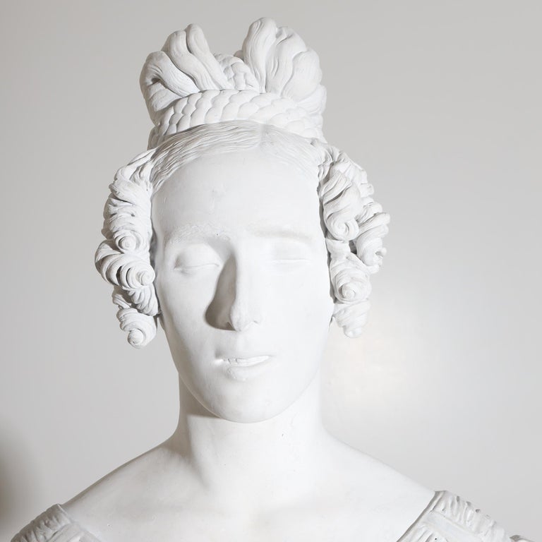 Portrait Bust of a Lady, Dated 1837 For Sale at 1stDibs