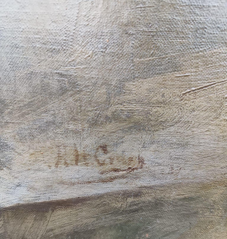 Portrait of a hunter, oil painting on canvas by english painter R.H ...