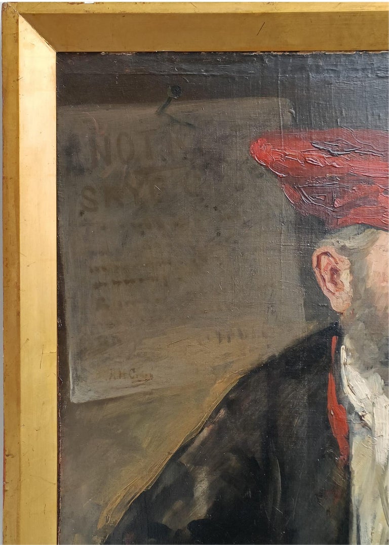 Portrait of a hunter, oil painting on canvas by english painter R.H ...