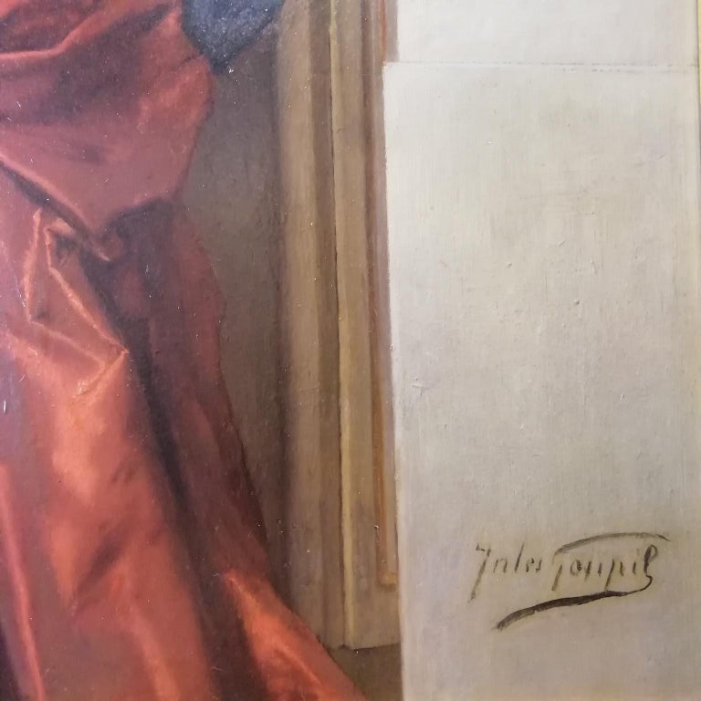 Portrait of a Lady, Jules Goupil Belle Epoque Oil on Wood French ...