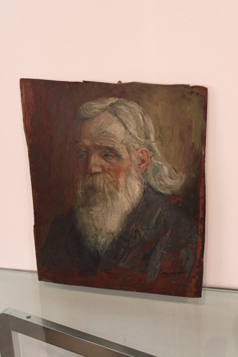Portrait of a Man Signed Albert Weinbaum, Oil on Panel For Sale at 1stDibs